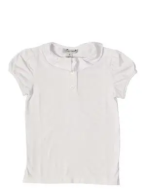 Busy Bees Eliza Ruffle Knit Polo - White
