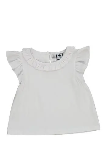 Busy Bees Colette Ruffle Top - White Knit