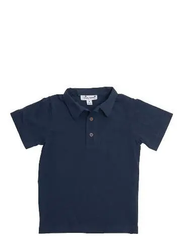 Busy Bees Short Sleeve Polo - Navy Knit