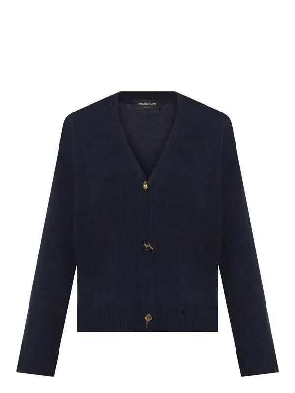 Fabiana Filippi V-neck Cashmere Cardigan - Blue