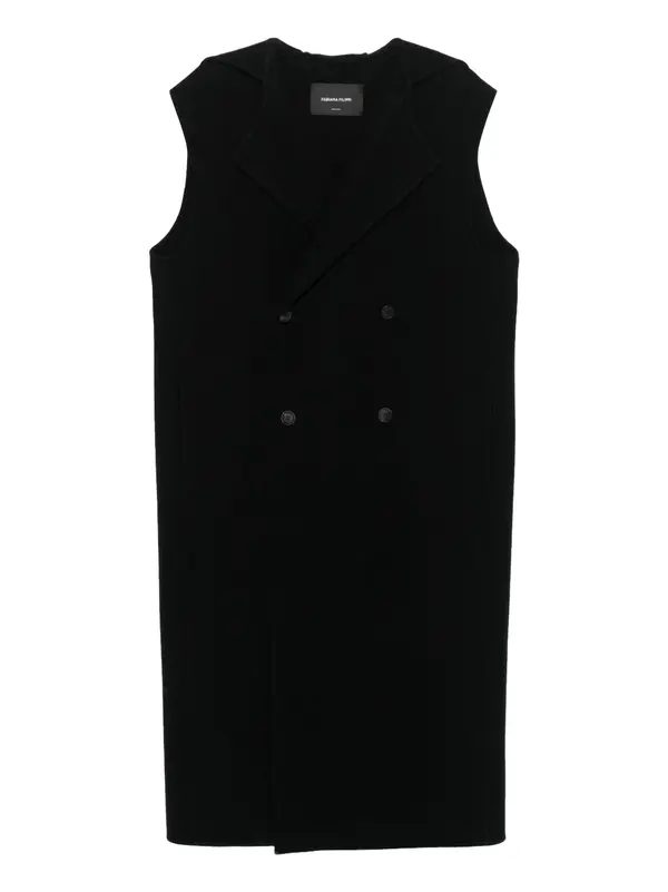 Fabiana Filippi Double-breasted Virgin Wool Gilet - Black