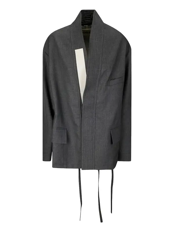 MORDECAI Wrap Suit Jacket - Grey