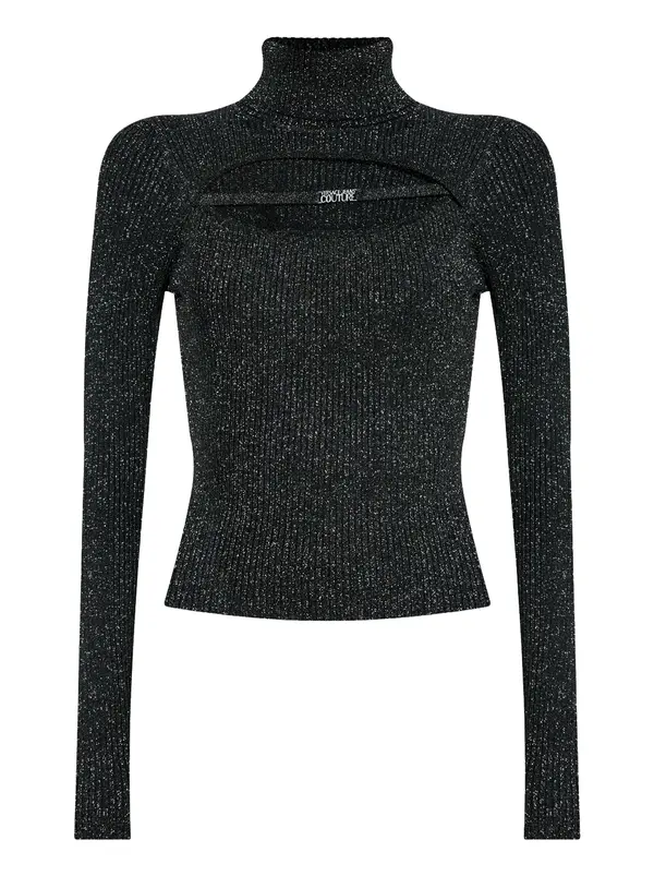 Versace Lurex-detail Sweater - Black