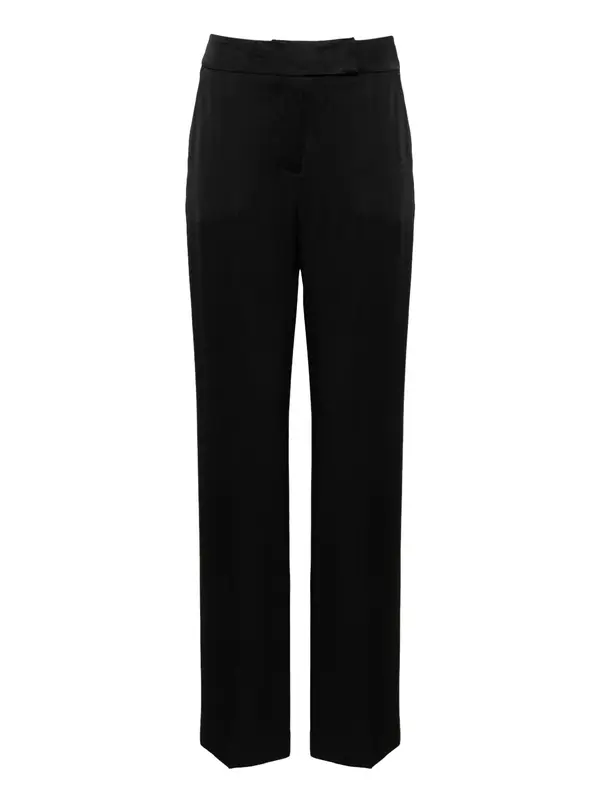Peserico Straight-leg Satin Trousers - Black