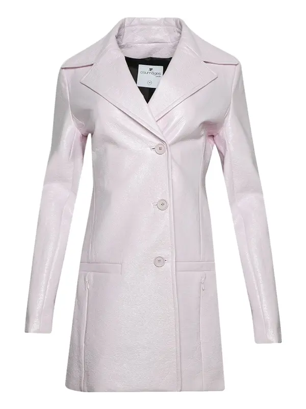 COURREGES Heritage Vinyl Faux Leather Coat - Pink