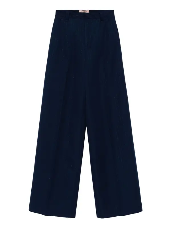 TWINSET Pinstripe Wide-leg Trousers - Blue