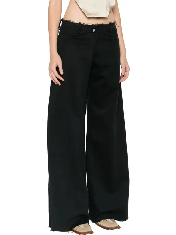 SINEAD O'DWYER Fold Wide Leg Jeans - Black