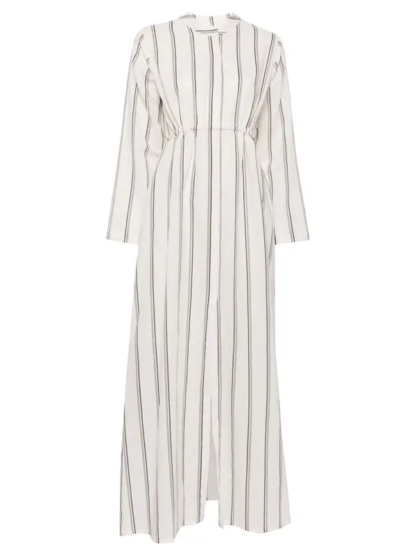 BAMBAH Striped Tie-string Dress - Neutrals