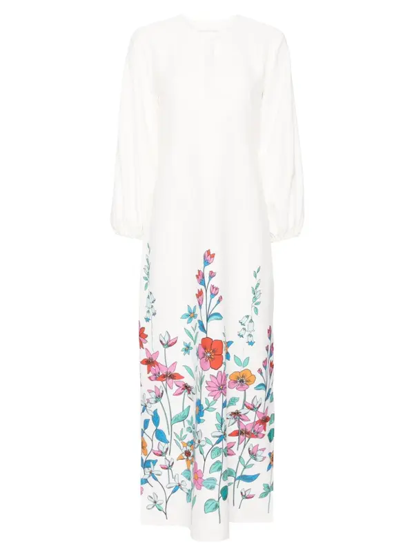 BAMBAH Hibiscus Tuscan Kaftan Dress - White