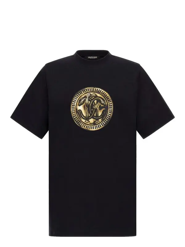 Roberto Cavalli Bandana-print Cotton T-shirt - Black