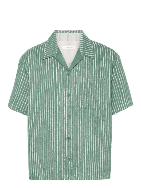 CRAIG GREEN Hand-frayed Striped Shirt - Green