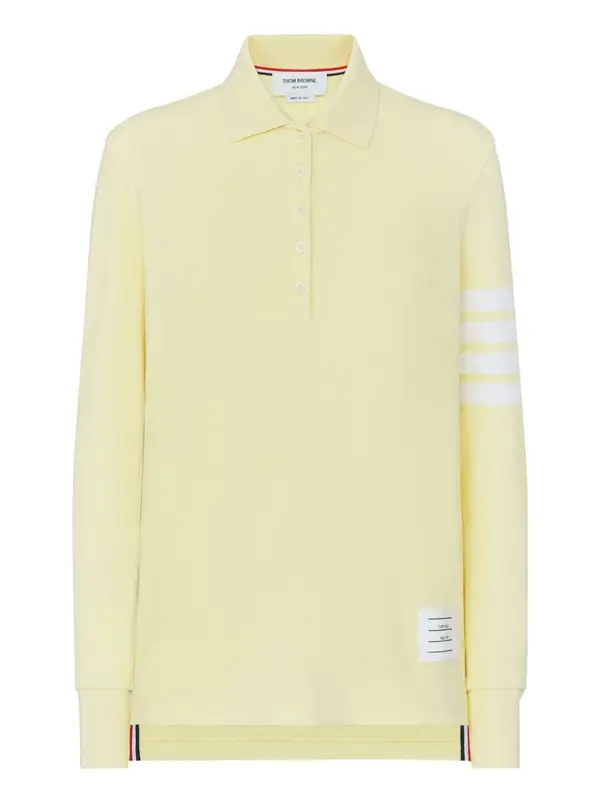 Thom Browne 4-bar Long-sleeved Polo Top - Yellow
