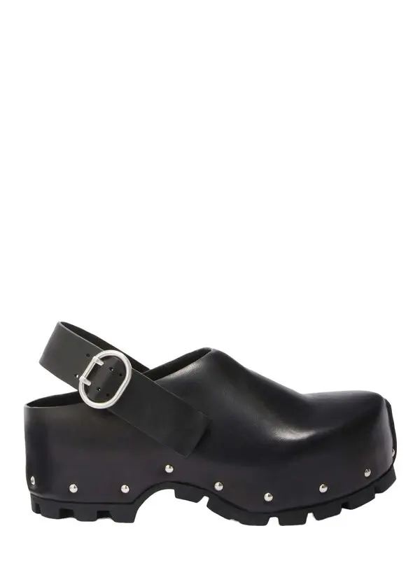 JIL SANDER Stud-embellished Leather Clogs - Black