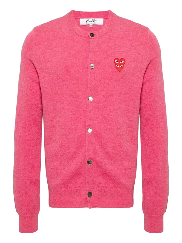Play Comme Des Garcon Wool Cardigan - Pink