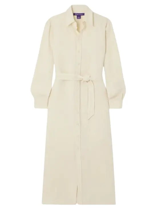 Ralph Lauren Vicki Linen Midi Shirt Dress - Cream