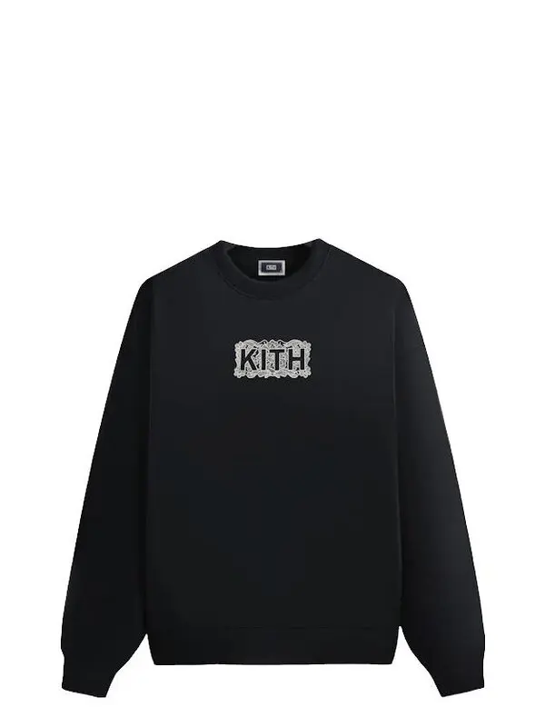 Kith Floral Lace Nelson Crewneck Sweatshirt - Black