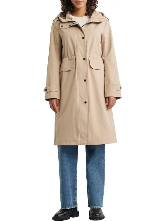 Sam Edelman Hooded Longline Coat - Khaki