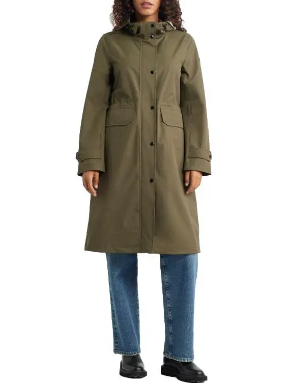 Sam Edelman Hooded Longline Coat - Loden