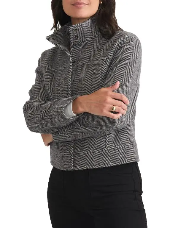 Marine Layer Asheville Herringbone Jacket - Charcoal