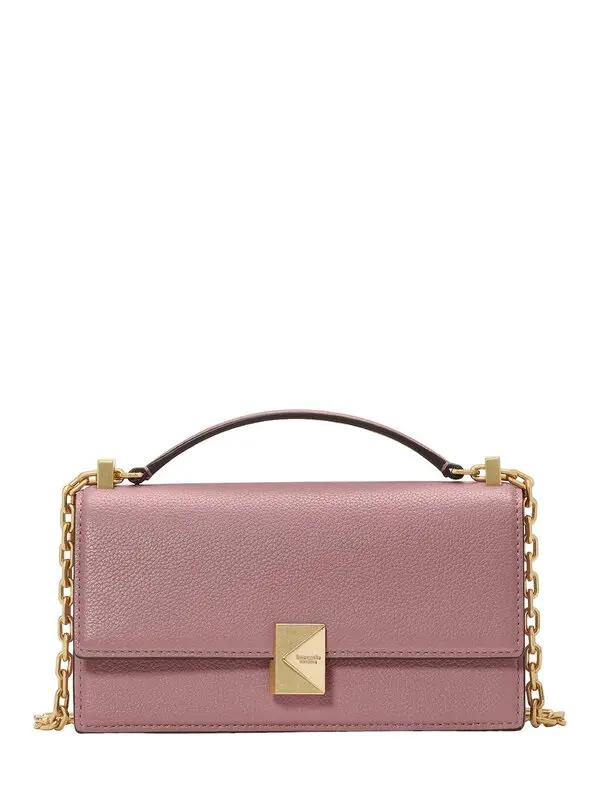 Kate Spade New York Deco Pebble Leather Convertible Crossbody Bag - Dusk Rose