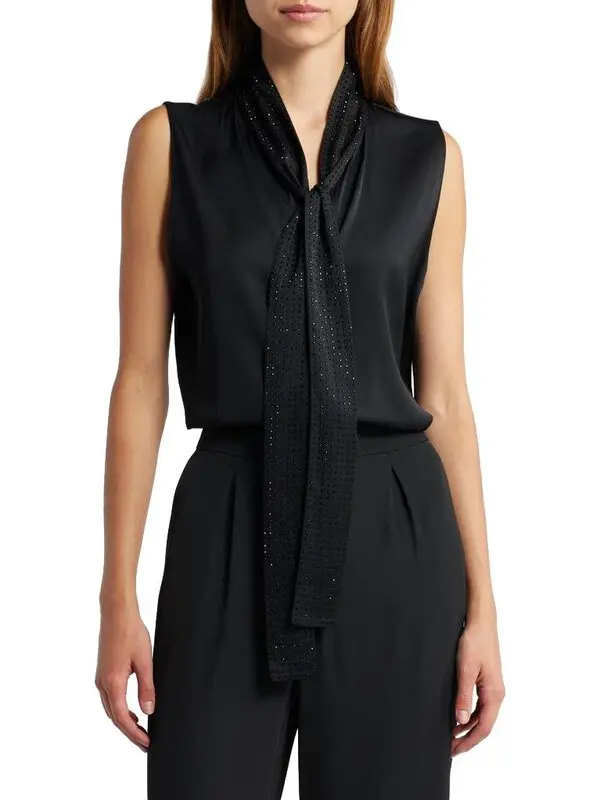 Kobi Halperin Evelyn Sleeveless Silk-blend Top - Black