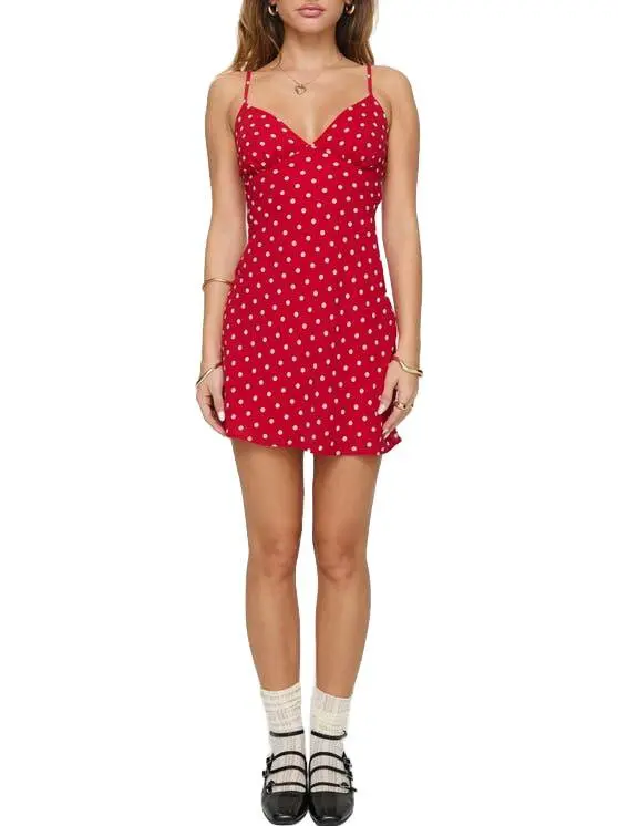Princess Polly Chara Polka Dot Mini Dress - Red