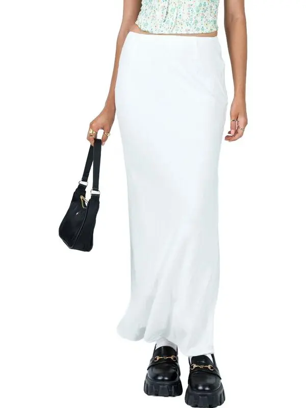 Princess Polly Jodie Linen Blend Maxi Skirt - White