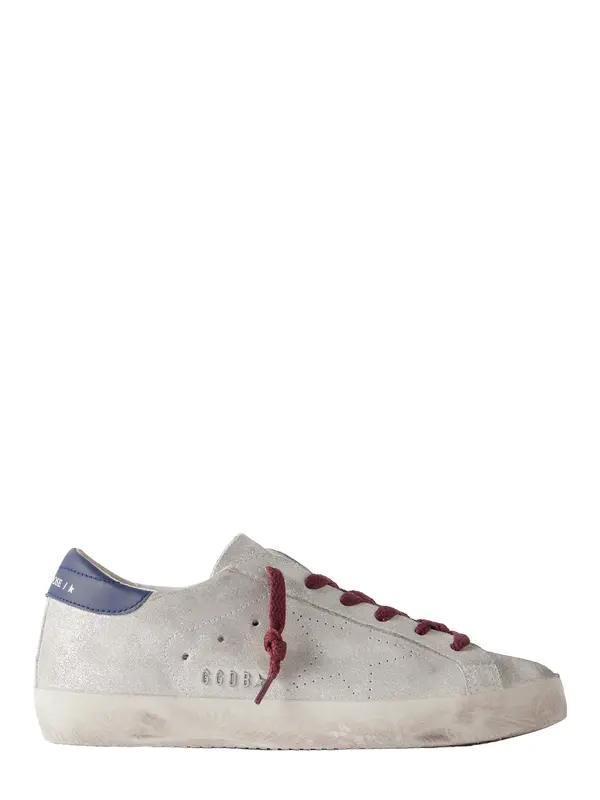 Golden Goose Super-star Leather-trimmed Metallic Suede Sneakers - White
