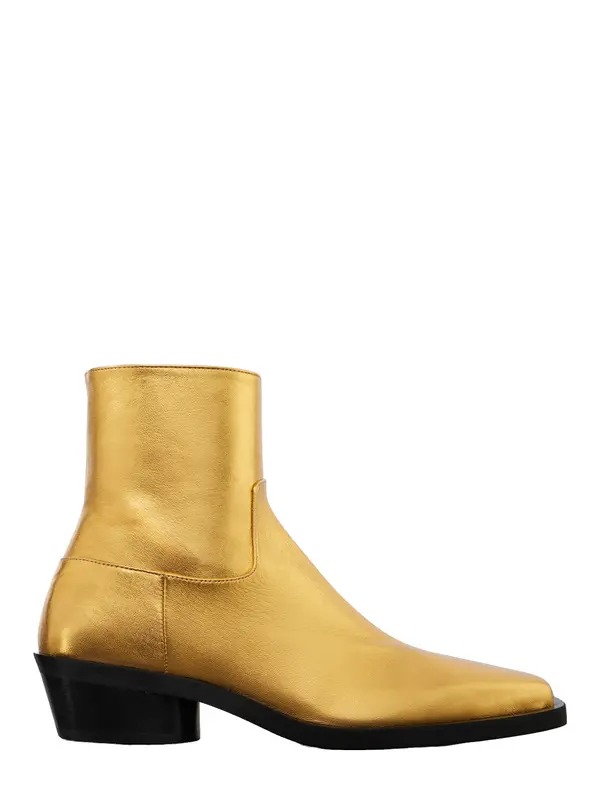 Proenza Schouler Bronco Metallic Leather Ankle Boots - Gold