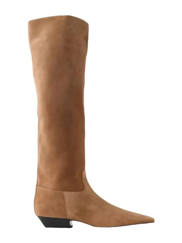 Khaite Marfa Suede Knee Boots - Brown