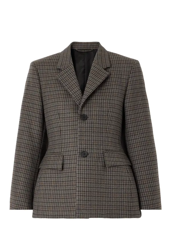 Balenciaga Checked Hourglass Blazer - Gray