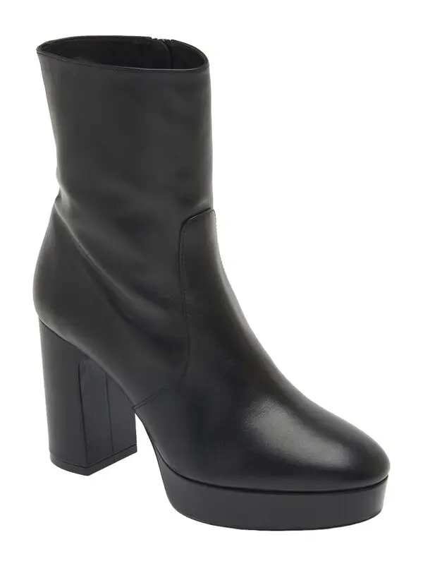 STUART WEITZMAN Dayna Platform Bootie - Black Leather