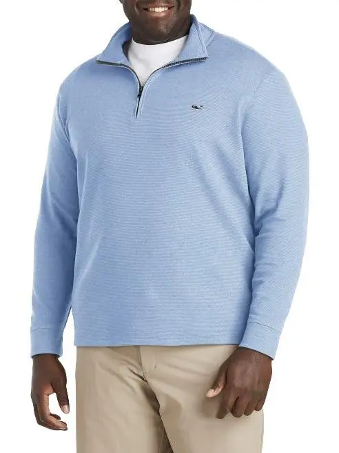 Vineyard Vines Big & Tall Saltwater 1/4-zip Pullover - Jake Blue