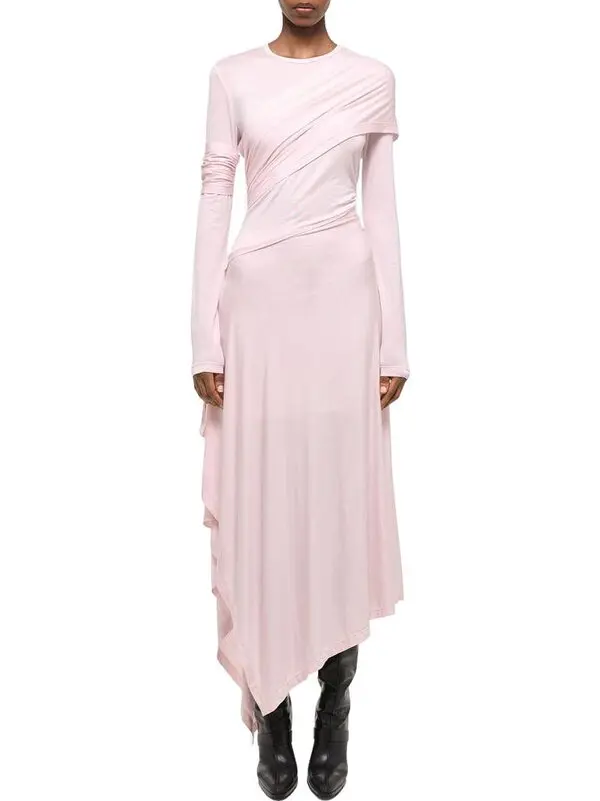 Helmut Lang Protection Draped Asymmetric Dress - Dusty Pink