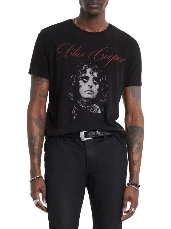 John Varvatos Alice Cooper Cotton Graphic T-shirt - Black