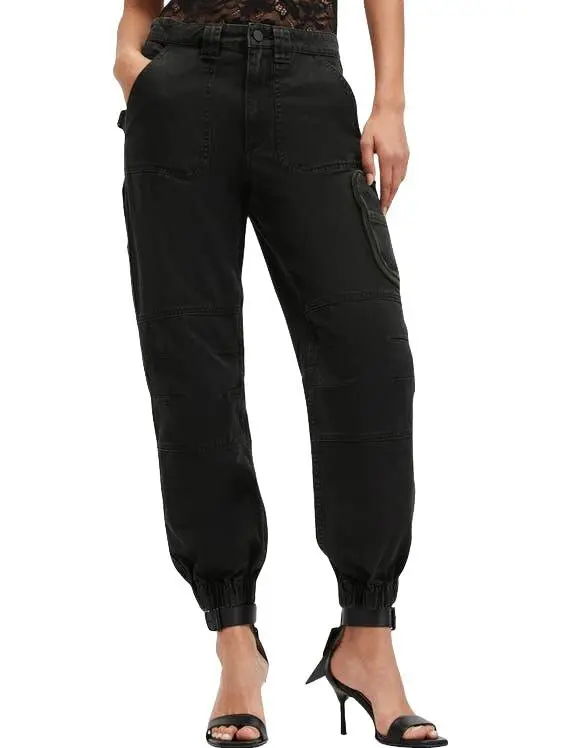 ALLSAINTS Florence Cargo Joggers - Washed Black