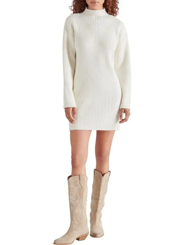 Steve Madden Kallie Ribbed Sweater Dress - Cream