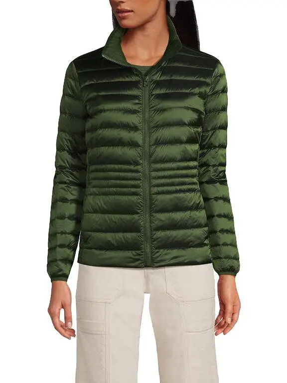 LANDS' END Wanderweight Ultralight Packable Down Jacket - Estate Green Shine