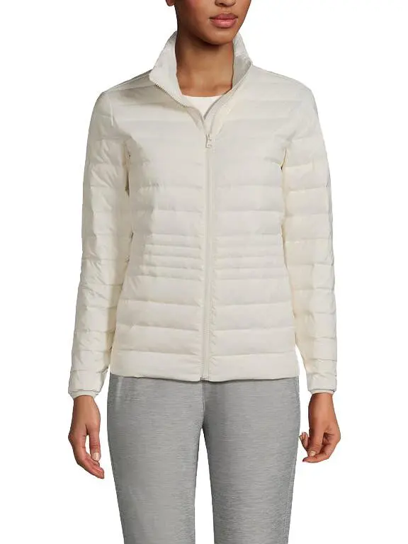 LANDS' END Wanderweight Ultralight Packable Down Jacket - Ivory