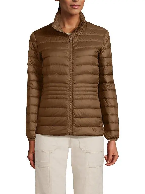 LANDS' END Wanderweight Ultralight Packable Down Jacket - Light Carob