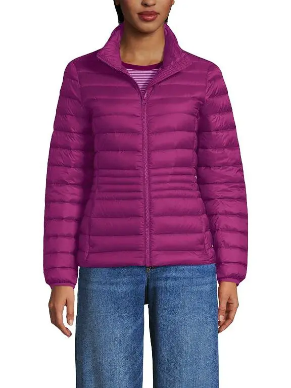 LANDS' END Wanderweight Ultralight Packable Down Jacket - Light Raspberry Sorbet