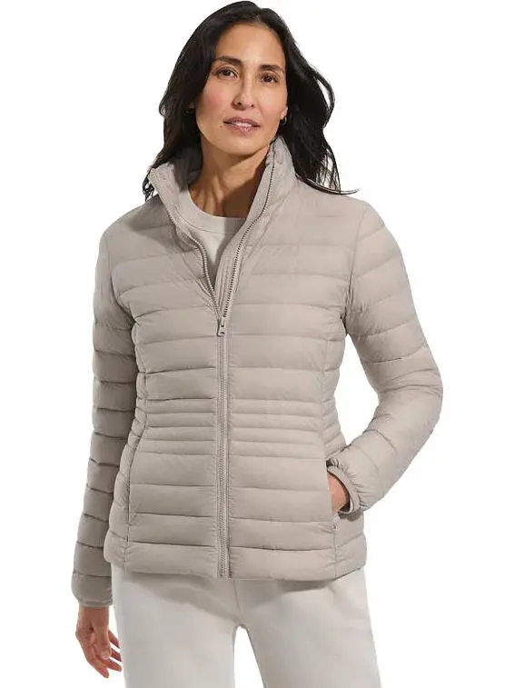 LANDS' END Wanderweight Ultralight Packable Down Jacket - Soft Mushroom
