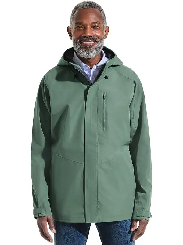 LANDS' END Waterproof Rain Jacket - Eucalyptus
