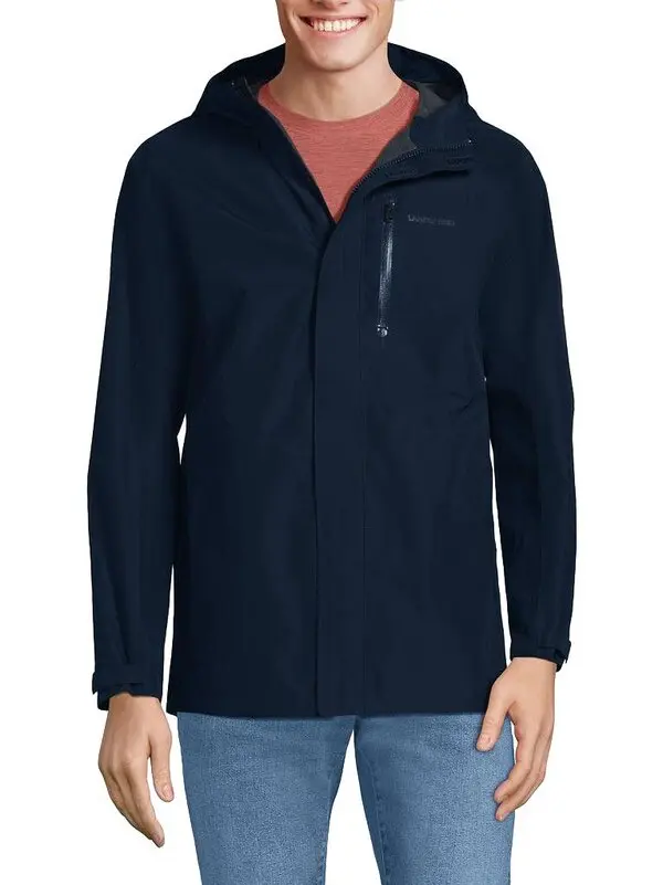 LANDS' END Waterproof Stretch Rain Jacket - Radiant Navy