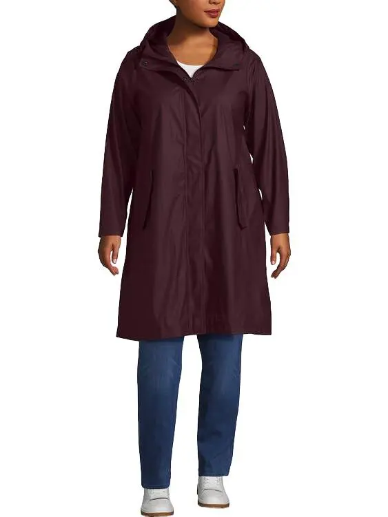 LANDS' END Squall Rain Slicker Coat - Lush Burgundy