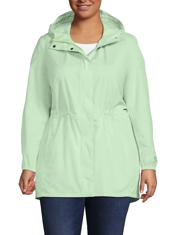 LANDS' END Squall Packable Waterproof Raincoat - Icy Mint Green