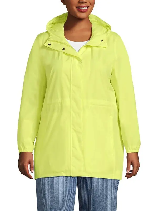 LANDS' END Squall Packable Waterproof Raincoat - Soft Limoncello Yellow