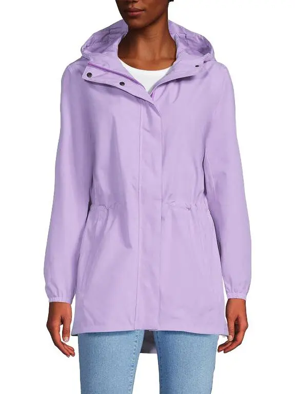 LANDS' END Squall Packable Waterproof Raincoat - Lilac Petal
