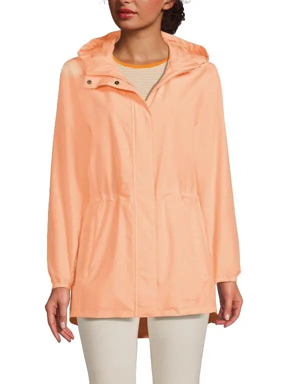LANDS' END Squall Packable Waterproof Raincoat - Peach Sorbet