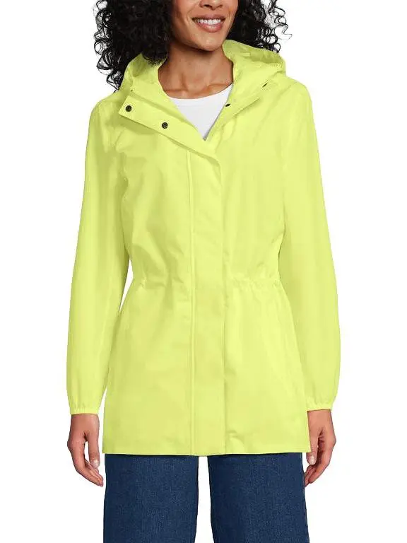 LANDS' END Squall Packable Waterproof Raincoat - Soft Limoncello Yellow
